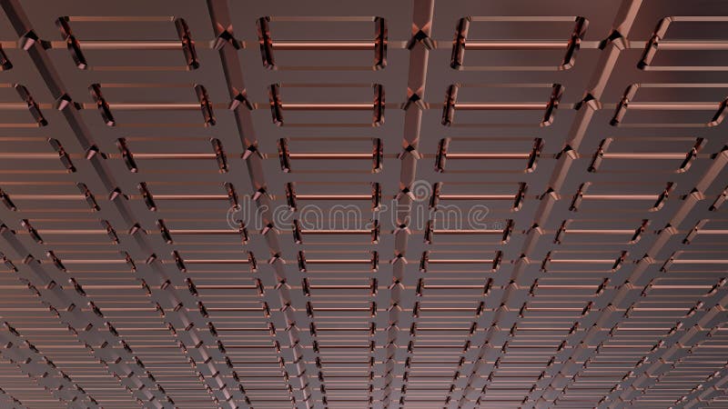 Cube Copper Metal Lump Shape Shape Elegant Modern 3D Rendering Abstract ...