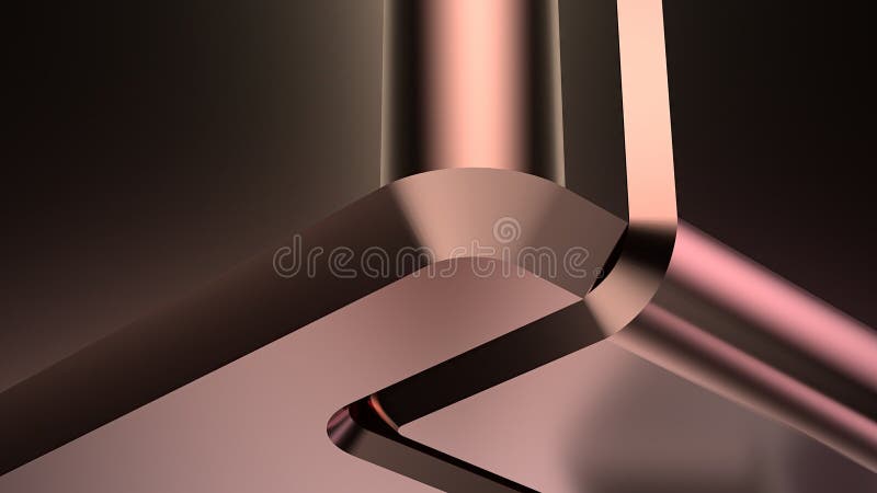 Cube Copper Metal Lump Structure Design Elements Elegant Modern 3D ...