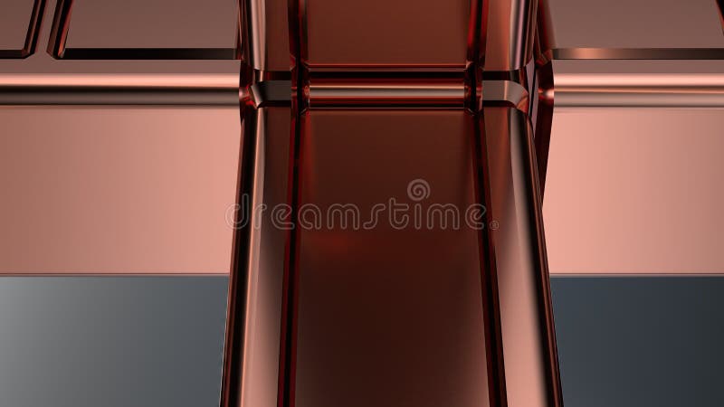 Cube Copper Metal Lump Structure Design Elements Elegant Modern 3D ...