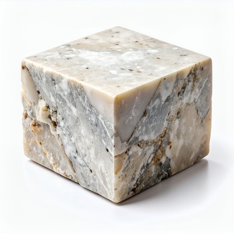 Textured Stone Cube Presenting Geological Layers and Mineral ...