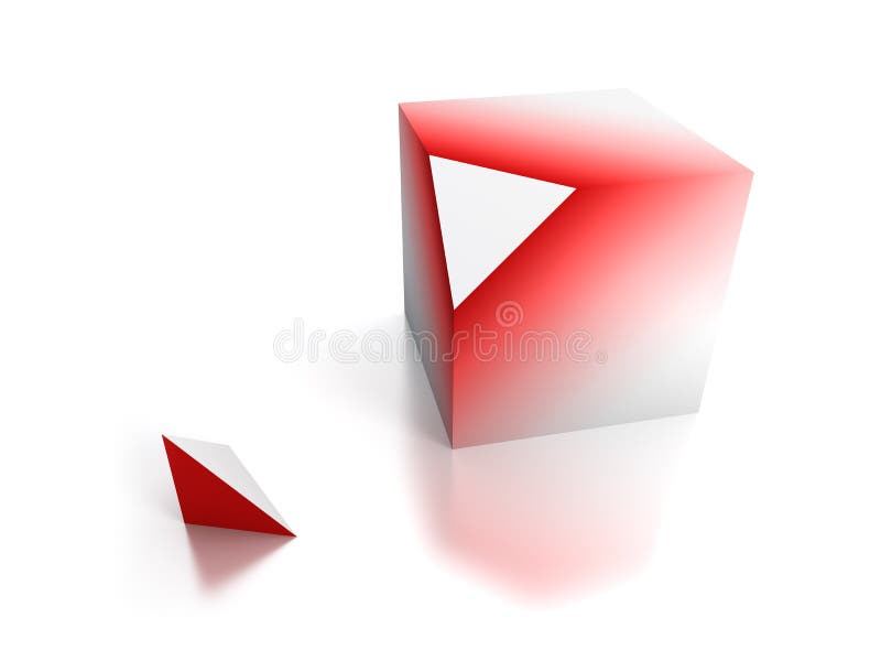 Cube and cut off piece stock illustration. Illustration of stability ...