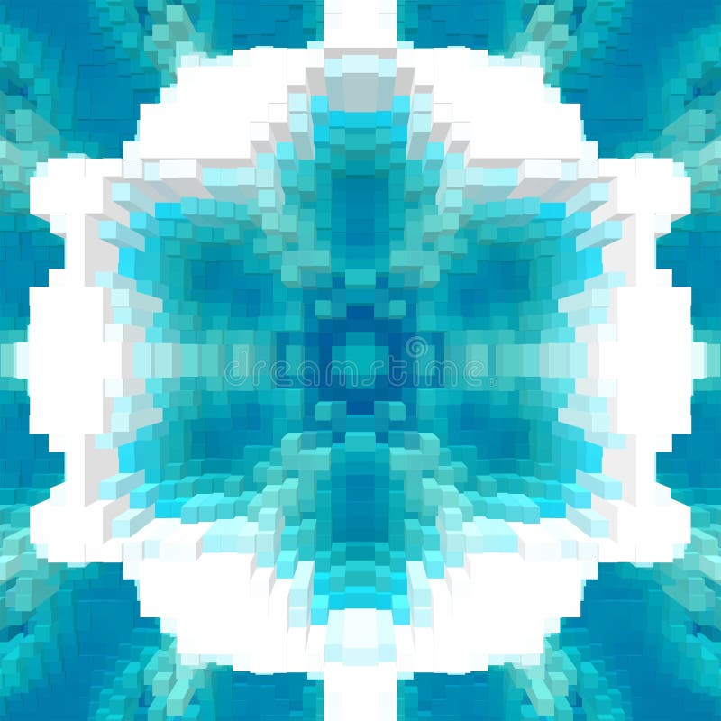 Cube 3d Extrude Symmetry Background, Design Geometry Stock Illustration ...