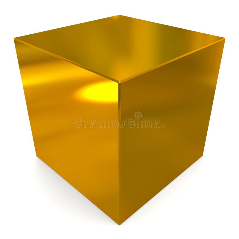 Golden cube stock illustration. Illustration of individuality - 24234046