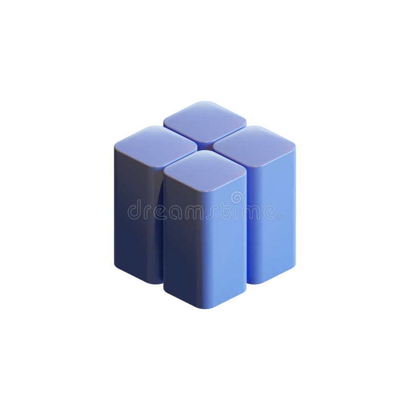 Cube 3D Render Design Element 05 Stock Photo - Illustration of stand ...