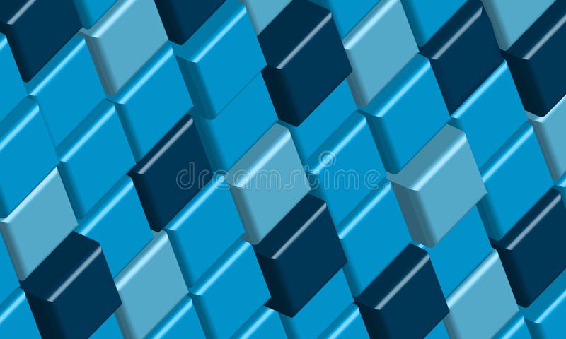 Cube 3d Vector Abstract Background in Blue Color and Perspective. Stock ...