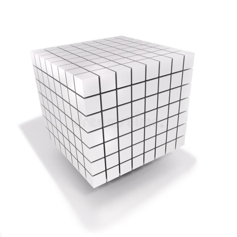 Cube and Dice Made of Many Small Cubes Stock Illustration ...