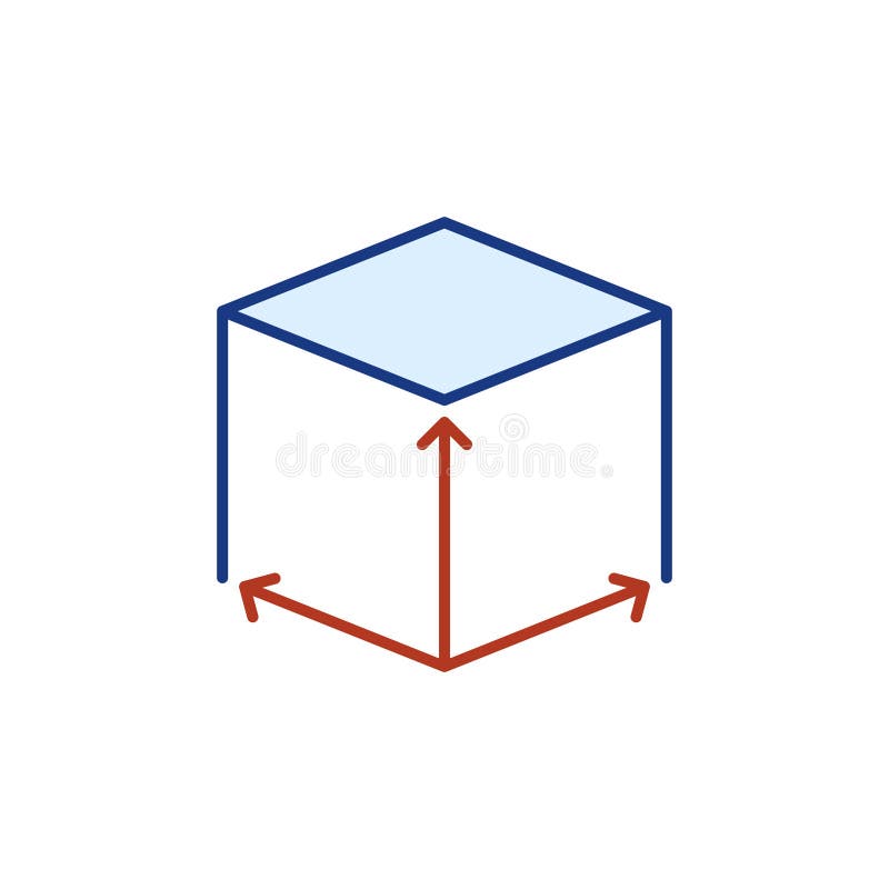 Cube Dimension Vector Concept Colored Icon or Sign Stock Illustration ...