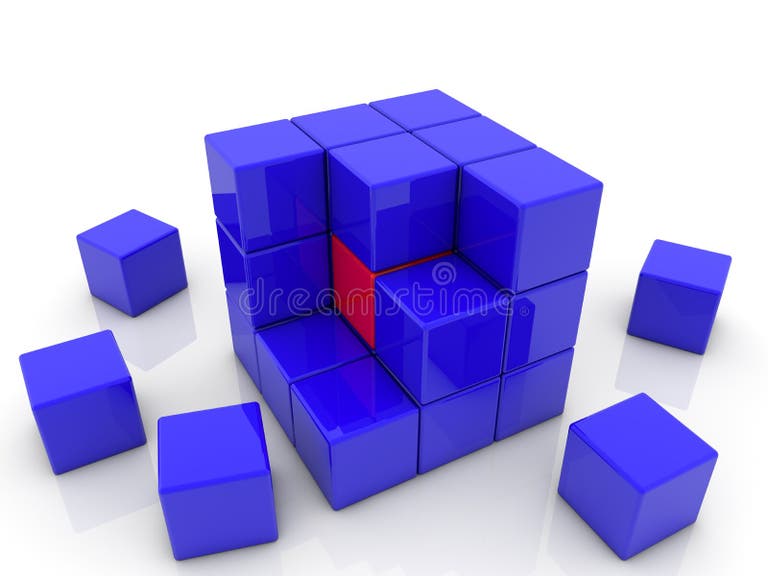 Cube Divided into Smaller Cubes Stock Illustration - Illustration of ...