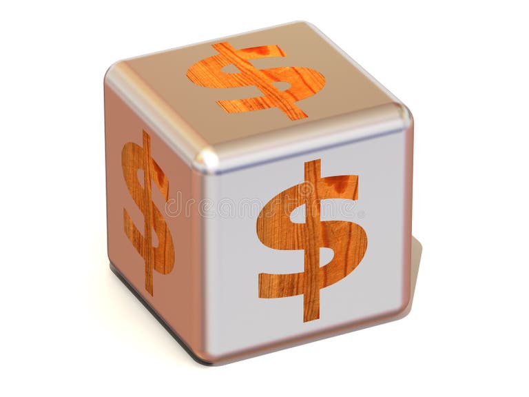 Cube with dollar stock illustration. Illustration of concepts - 3989562