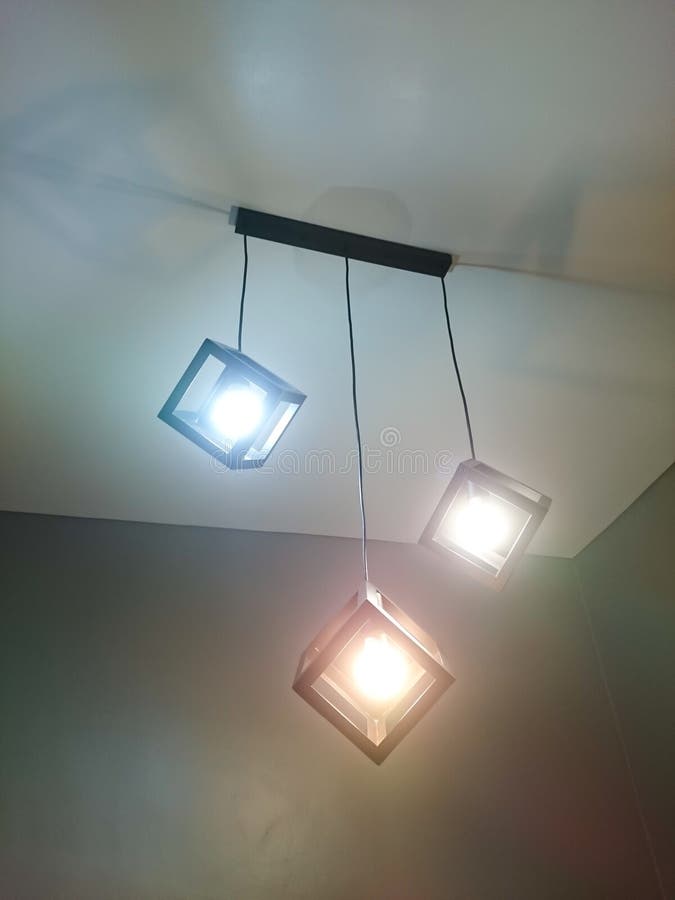 Cube down light stock image. Image of empty, white, retro - 110990271