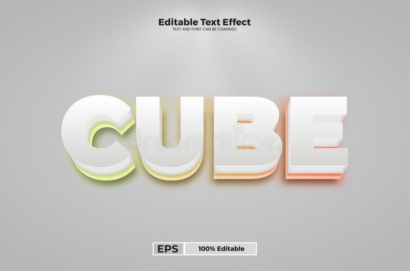 Cube Editable Text Effect in Modern Trend Style Stock Vector ...