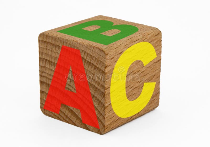 Cube en bois - ABC photo stock. Image du concept, cubique - 19629918