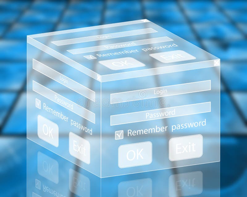 Cube en login illustration stock. Illustration du assurance - 57047151