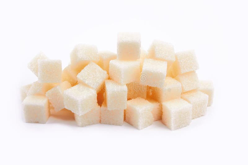 Groupe De Cubes En Sucre D'isolement Sur Le Fond Blanc Image stock ...