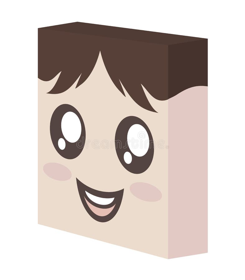 Cube face draw stock vector. Illustration of emoji, smiley - 87797934