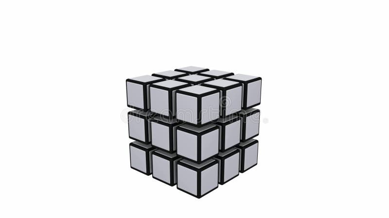 Cube Assembly and Disassembly. 3D Rendering. Stock Video - Video of ...