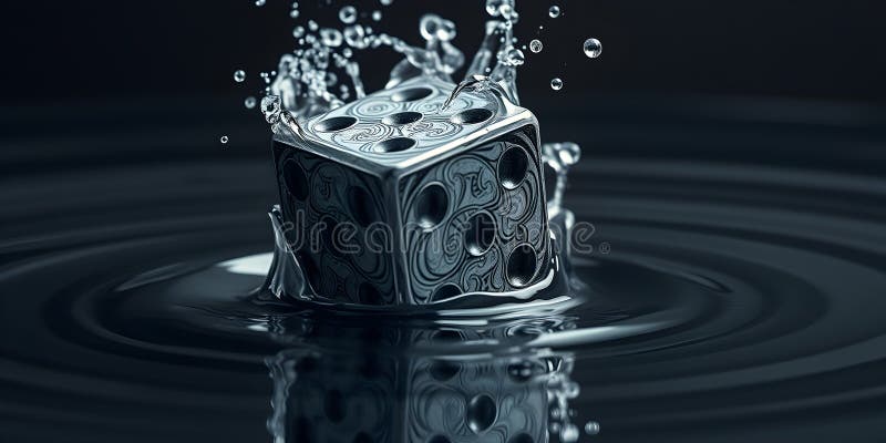A Cube is Floating in a Pool of Water Stock Illustration - Illustration ...