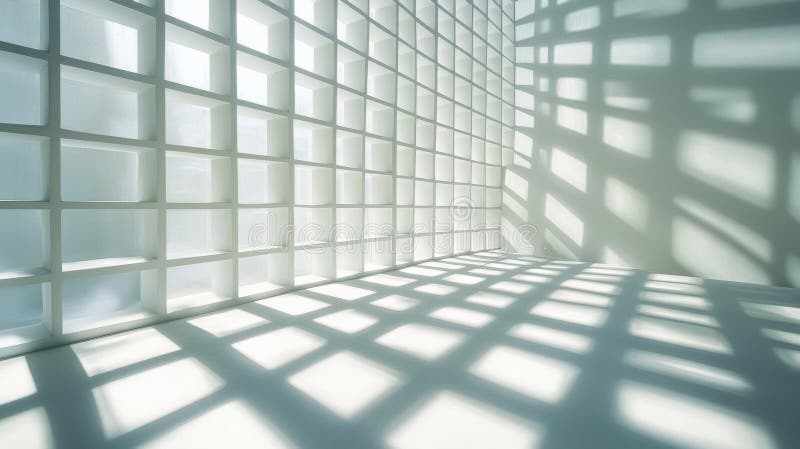 Cube Framework Illuminated To Create Intricate Wall Shadows, Modern ...