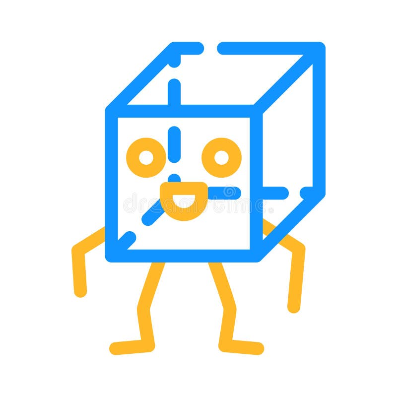 Cube Geometric Shape Character Color Icon Vector Illustration Stock ...