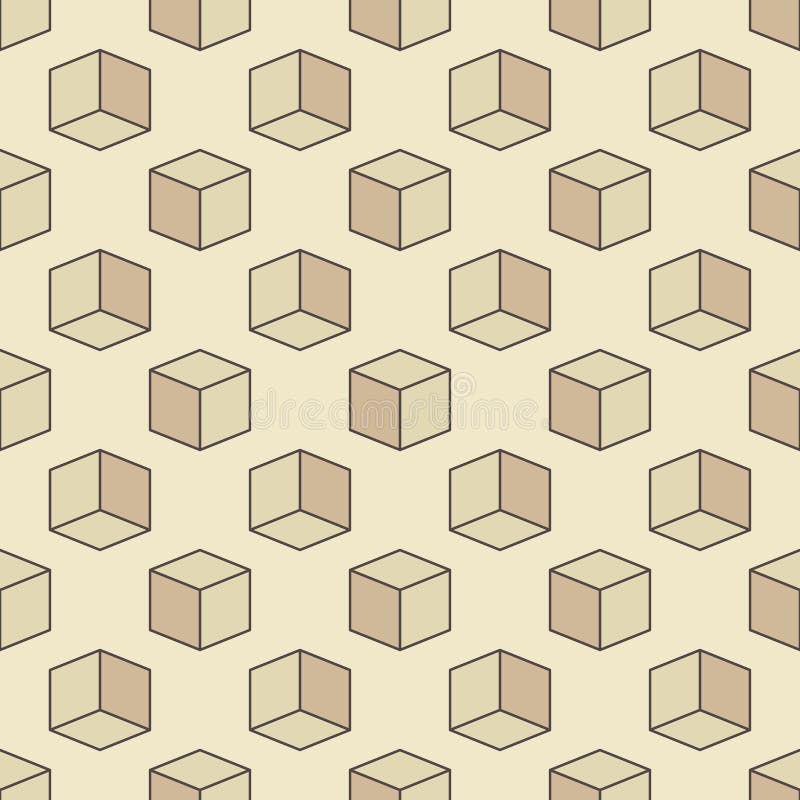 Cube Geometric Shape Modern Colored Seamless Pattern. Geometry and Math ...