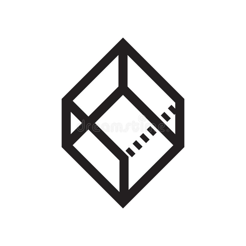 Cube Geometrical Shape Icon Vector Sign And Symbol Isolated On White ...