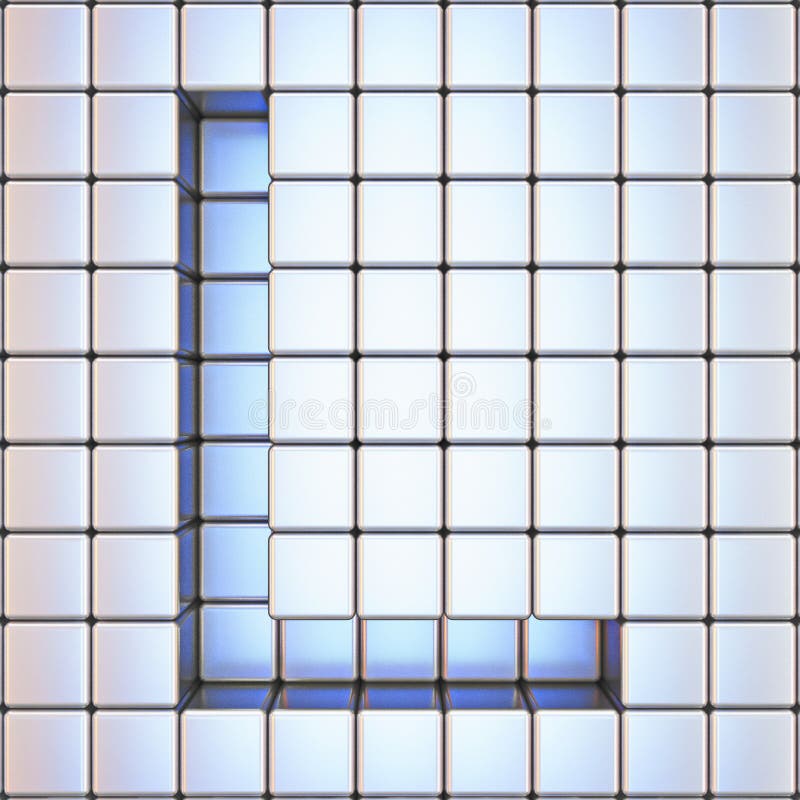 Cube grid Letter L 3D stock illustration. Illustration of digital ...