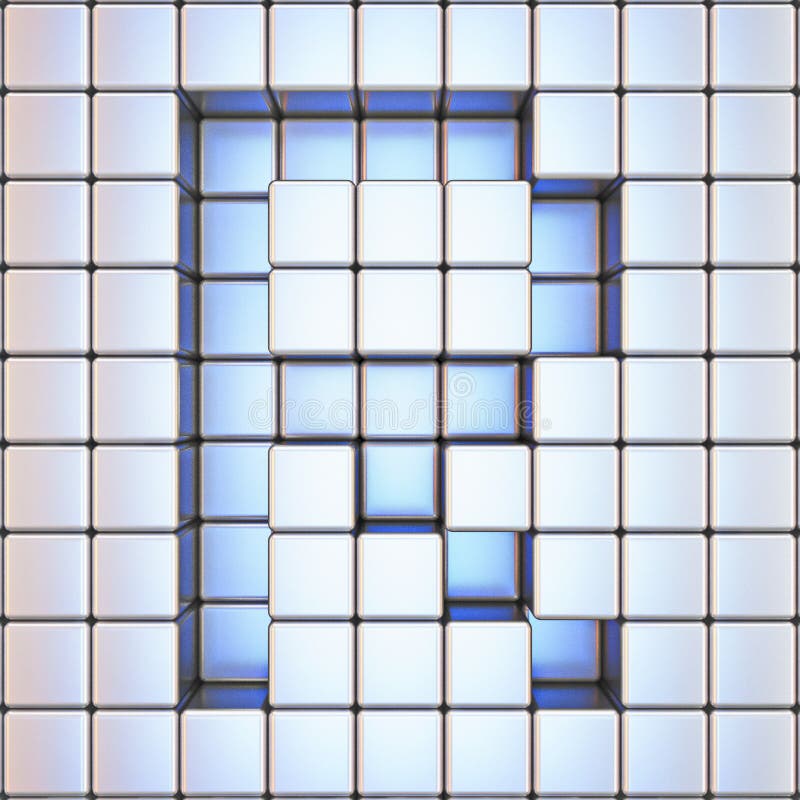Cube grid Letter R 3D stock illustration. Illustration of geometric ...