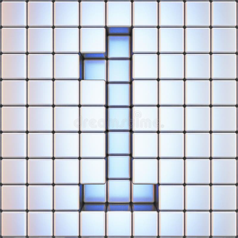 Cube grid Number 1 ONE 3D stock illustration. Illustration of mosaic ...