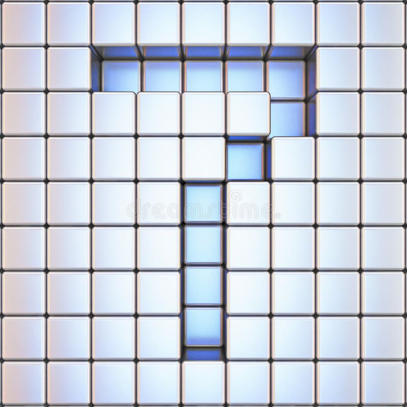 Cube Grid Number 7 SEVEN 3D Stock Illustration - Illustration of ...