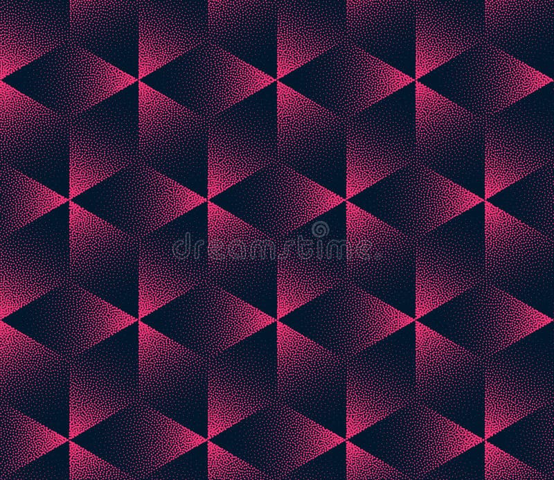 Cube Grid Seamless Pattern Trend Vector Pink Black Geometric Abstract ...