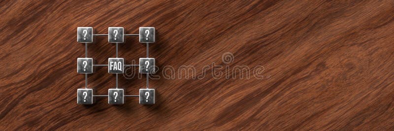 Cube Grid with Text FAQ and Question Marks - 3d Illustration Stock ...