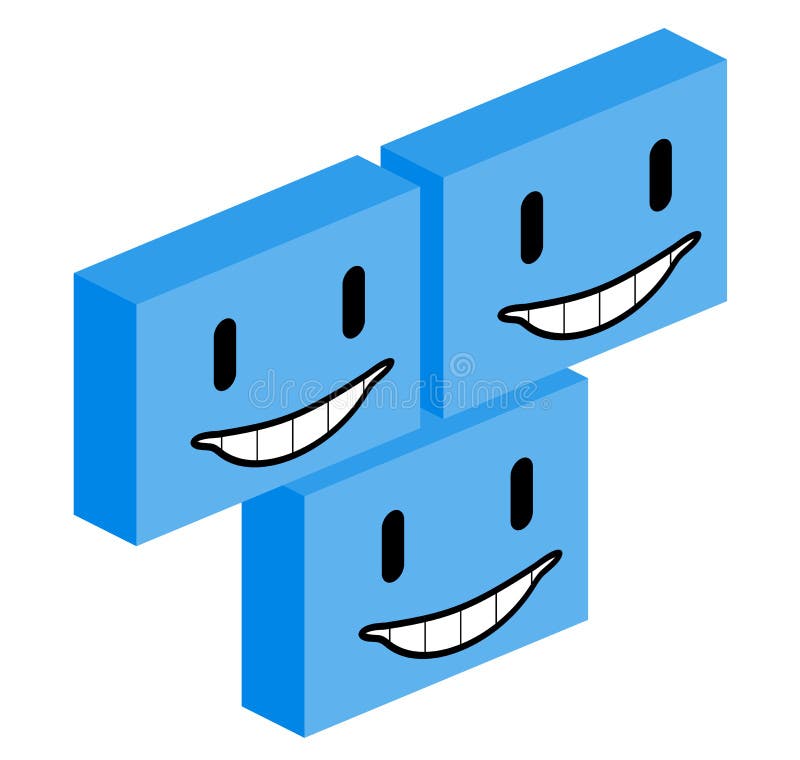 Cube happy face stock vector. Illustration of trio, quadrant - 25409958