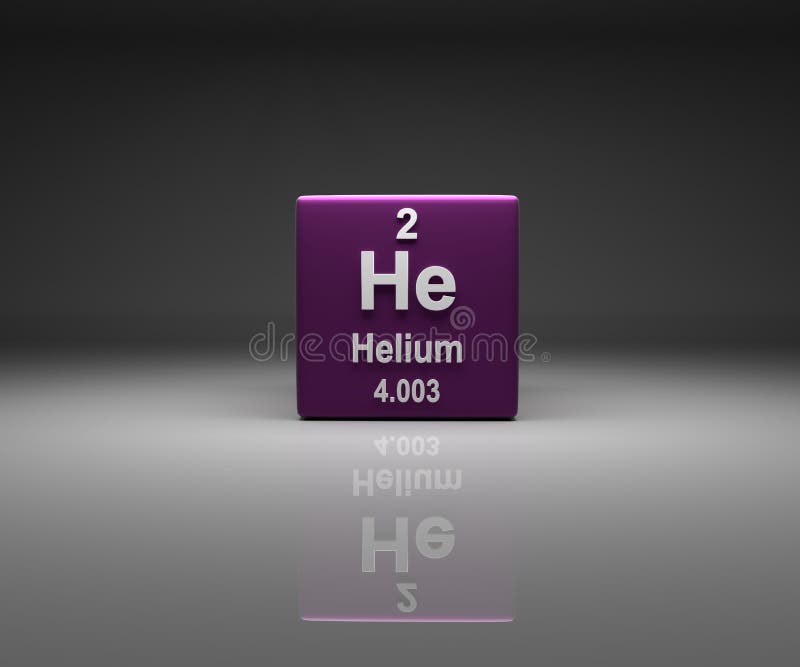 Cube with Helium Number 2 Periodic Table Stock Illustration ...
