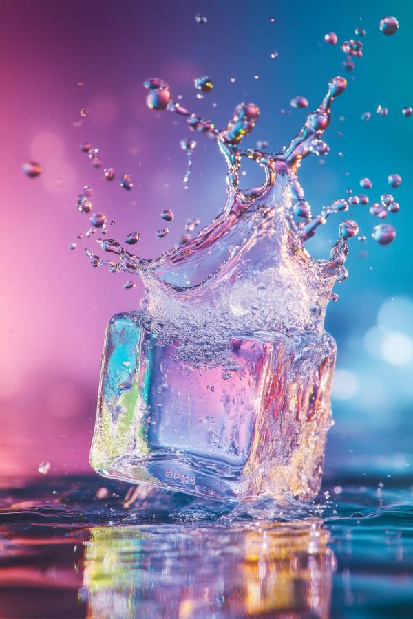A Cube of Ice is Floating in a Pool of Water Stock Illustration ...