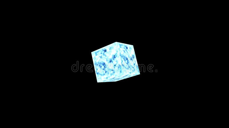 Cube Ice Freeze Cold Energy Flow on the Surface on Black Screen Stock ...