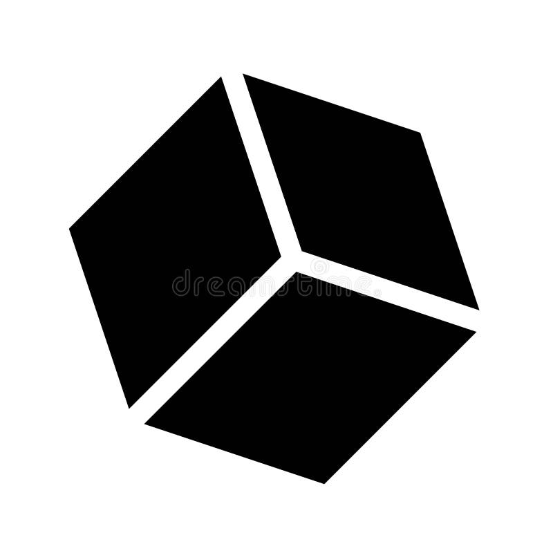 Cube Icon, Cuboid Block Shape Vector Element Stock Vector ...