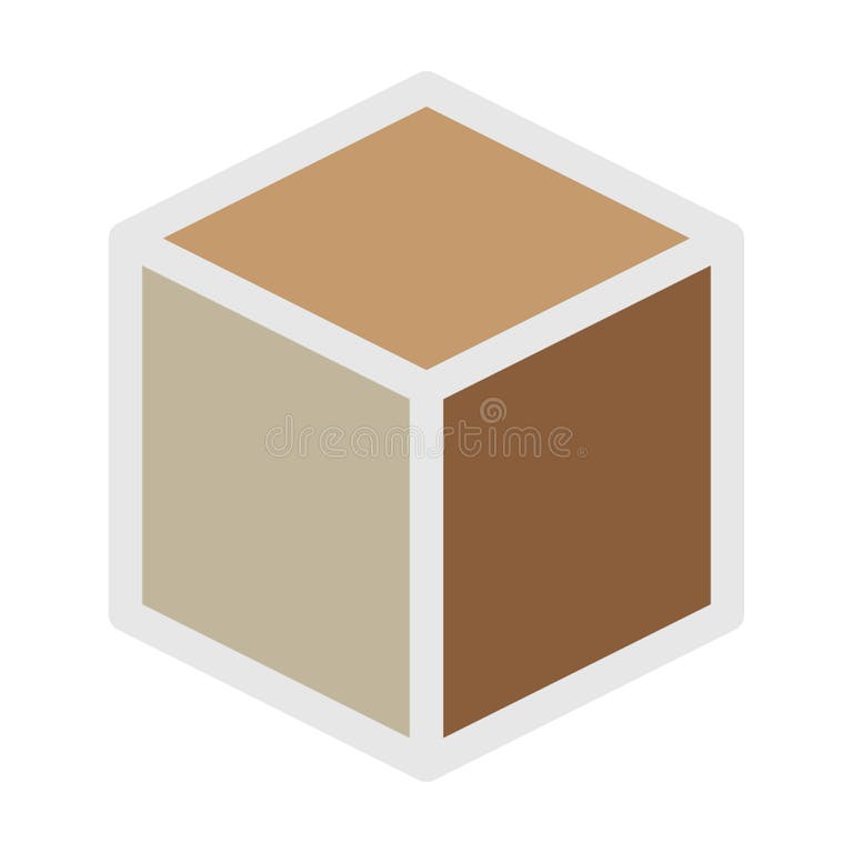 Cube Icon, Cuboid Block Shape Vector Element Stock Vector ...