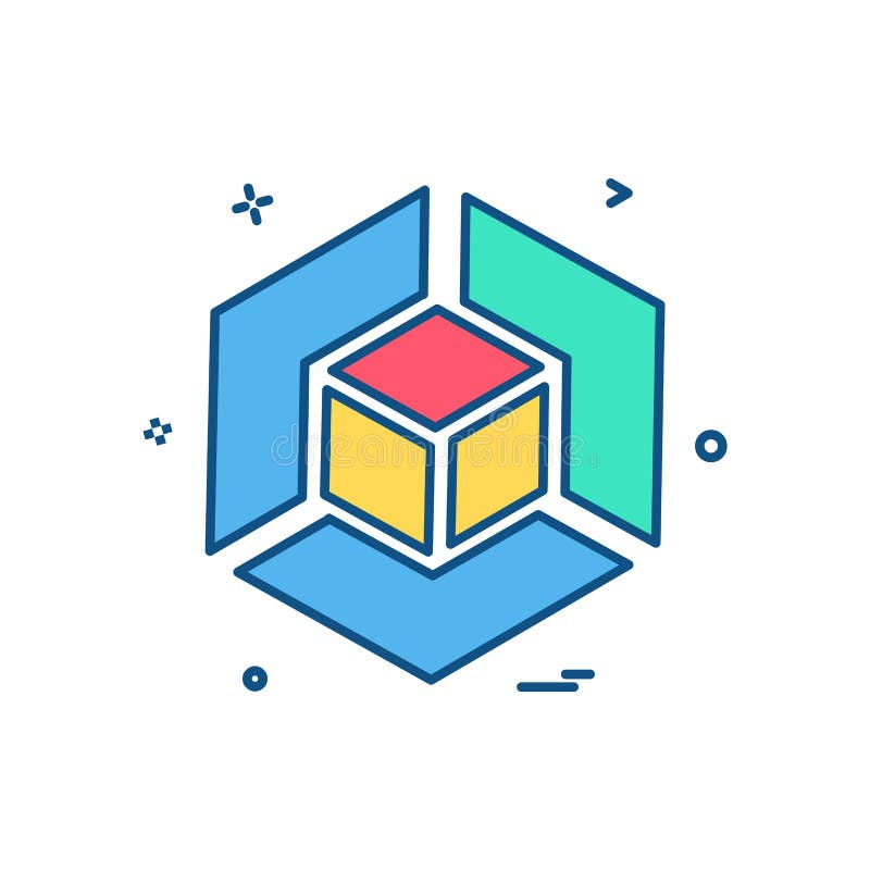 Cube icon design vector stock vector. Illustration of block - 132395714