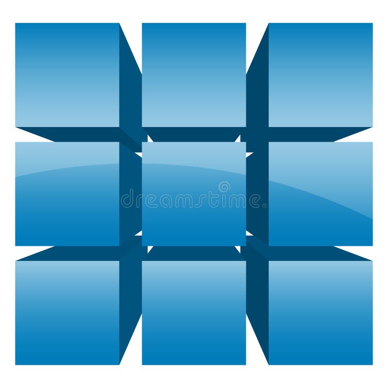 Cube Icon with Perspective - 3d Model of a Cube Stock Vector ...
