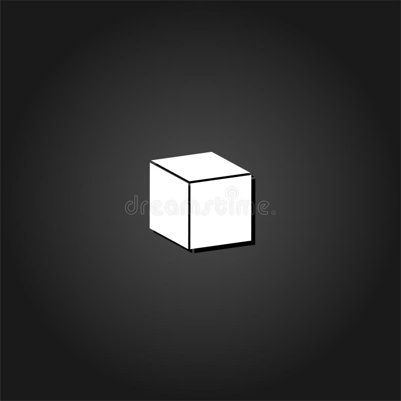 Cube icon flat stock vector. Illustration of container - 118425265