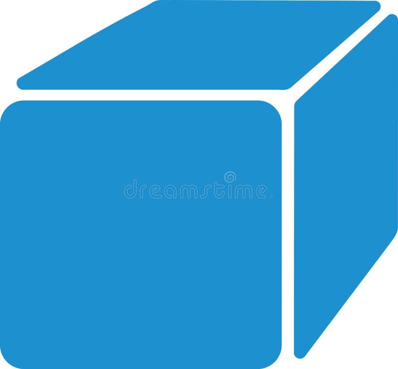 Cube icon light blue stock vector. Illustration of graphic - 107161264