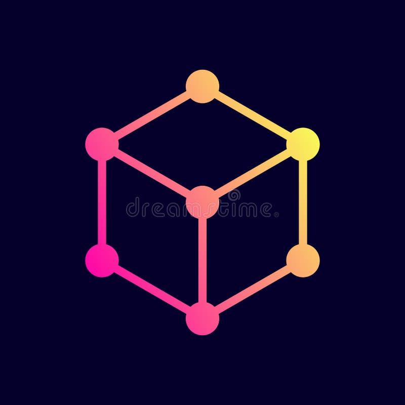 Cube Icon. Network Connections. Stock Vector - Illustration of data ...