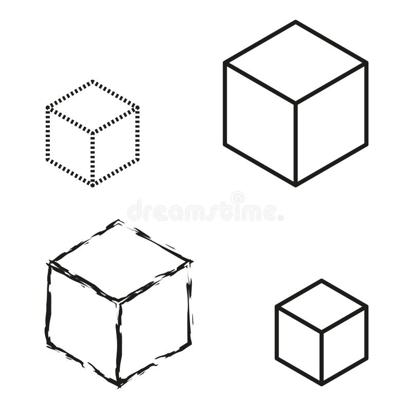 Cube Icon Set Geometric Cube Shapes Abstract Cube Designs Vector