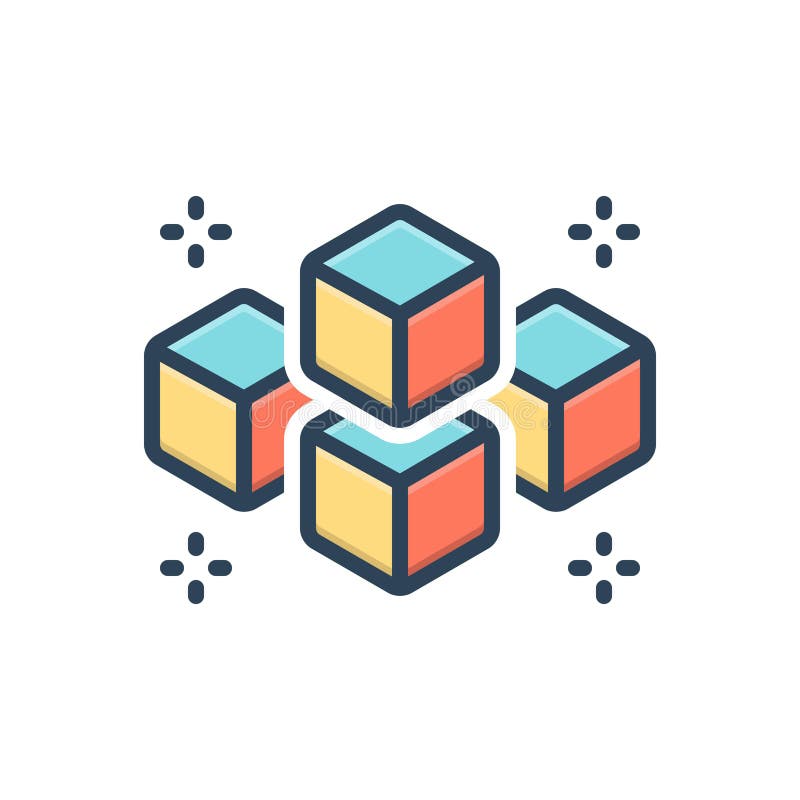 Color Illustration Icon for Cube, Shape and Boxes Stock Vector ...