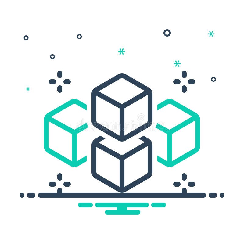 Mix Icon for Cube, Shape and Brick Stock Illustration - Illustration of ...