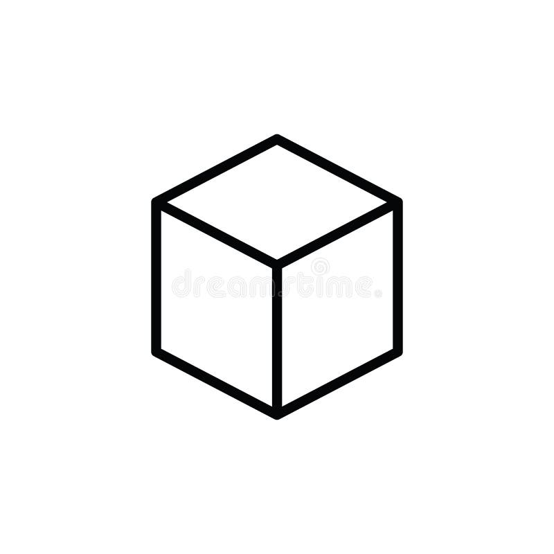 Cube Icon Vector Black Cube Sign Stock Vector - Illustration of design ...
