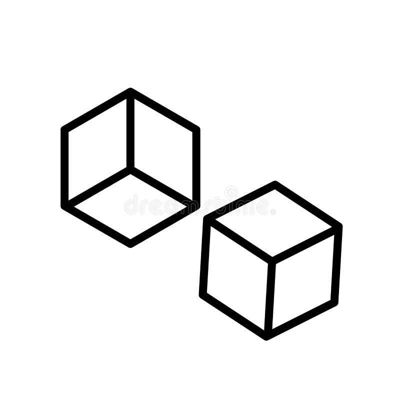Cube Icon Vector Isolated on White Background, Cube Sign , Line or ...