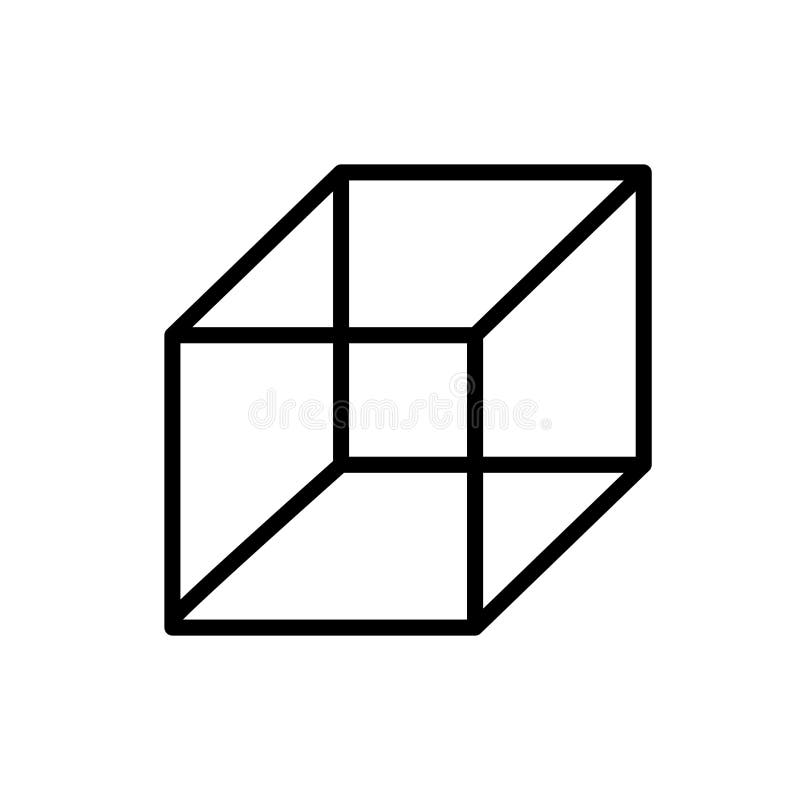 Cube Icon Vector Isolated on White Background, Cube Sign , Line and ...
