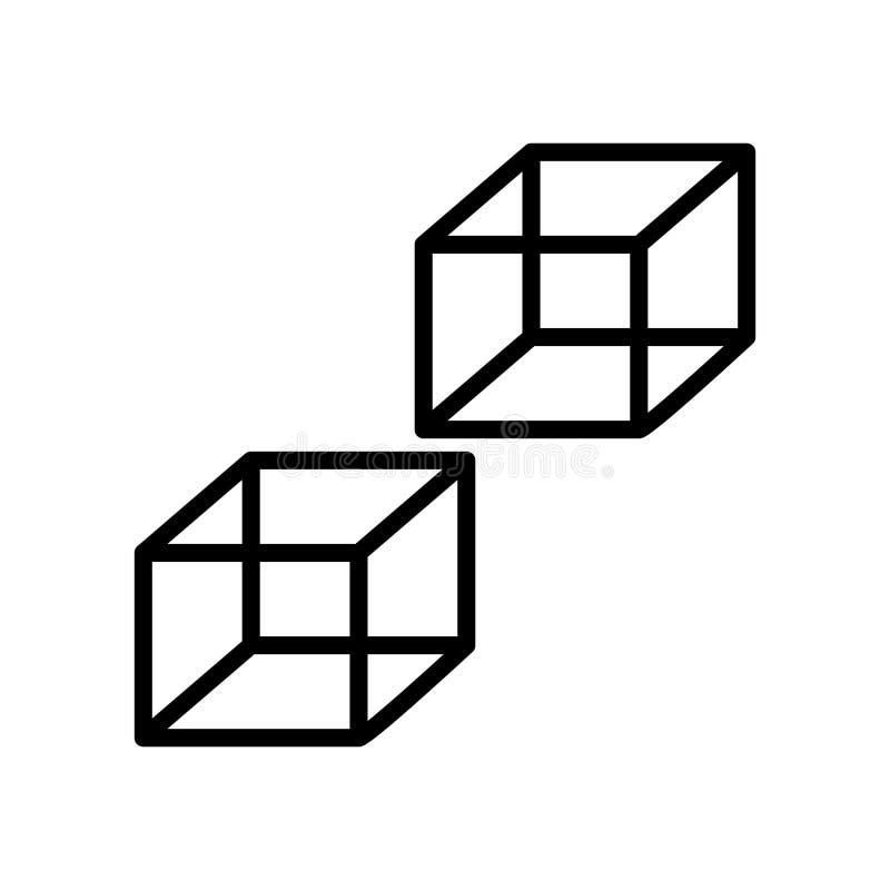 Cube Icon Vector Isolated on White Background, Cube Sign , Line and ...