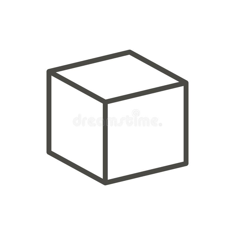 Cube Icon Vector. Line 3d Box Symbol Stock Vector - Illustration of ...